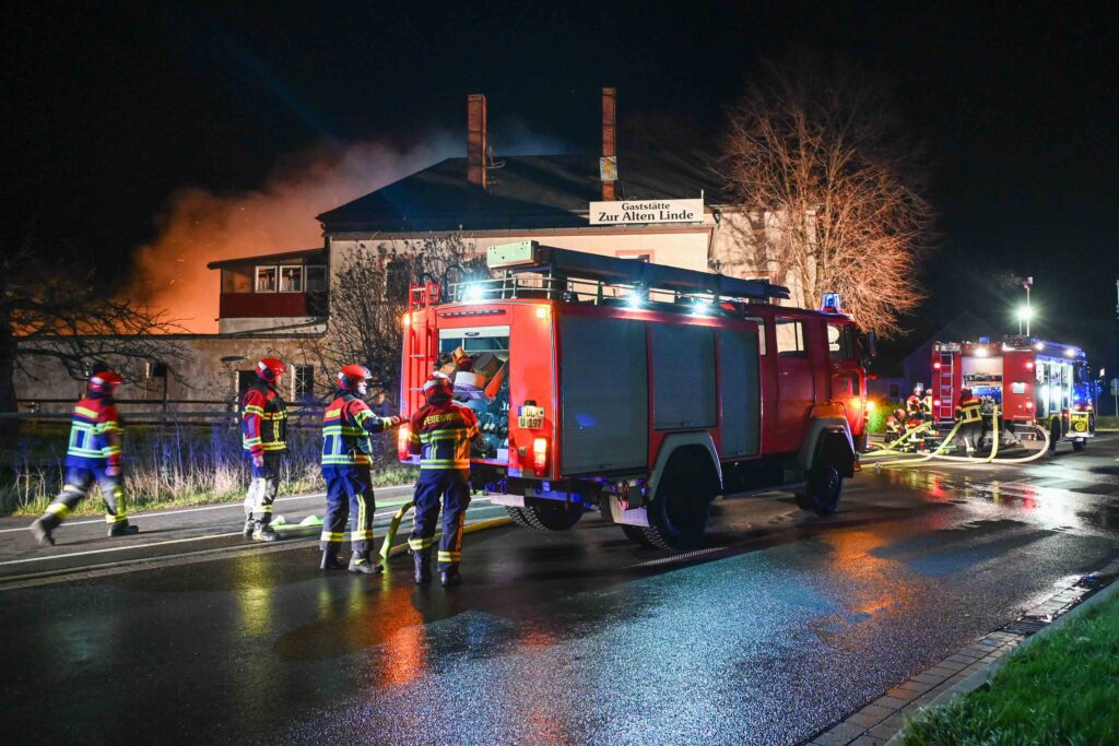 Minkwitz: Feuer im Gasthof bei Leisnig | Medienportal Grimma